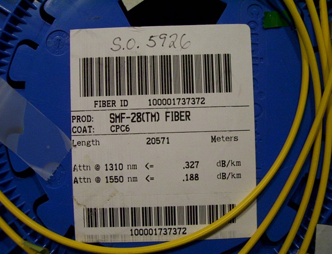 Lightwavestore.com > Test box of SM Fiber Spool > Corning SMF-28 spools ...